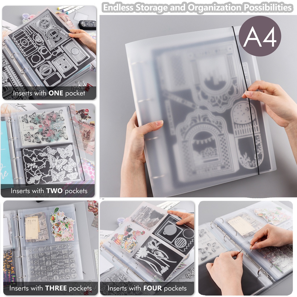 A4 Die Storage Book Binder Die and Stamp Storage Folder Page Protectors ...
