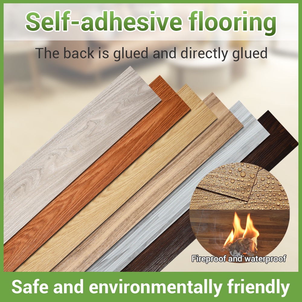 Floor Mat Stickers Waterproof Self Adhesive PVC Wooden Vinyl Plank ...