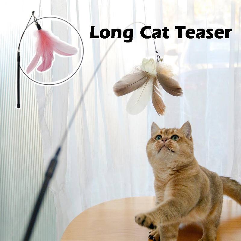 Funny Cat Toy Interesting Cat Teaser Cat Toys Stick Collars Feather ...