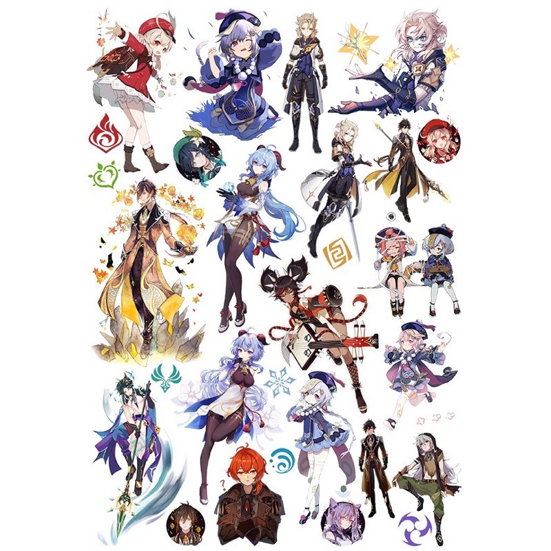 Genshin impact stickers 30-60 pieces/genshin impact decal stickers ...
