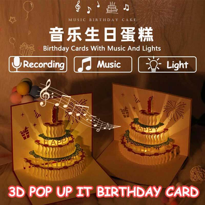3D Pop Up It Birthday Thank You Cards with Music and Lights Wedding ...