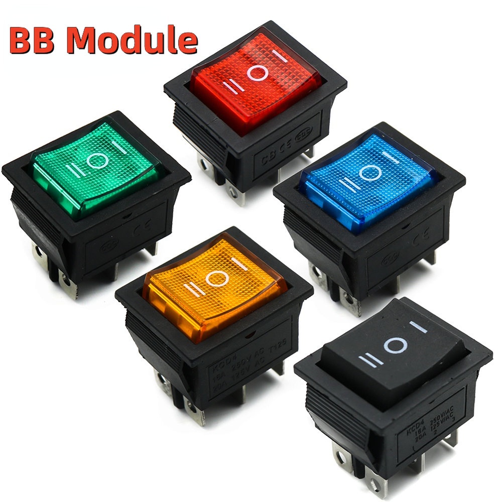 1pc KCD4 1PCS Rocker Switch Power Switch ON-OFF-ON 3-Position 6-Pin ...