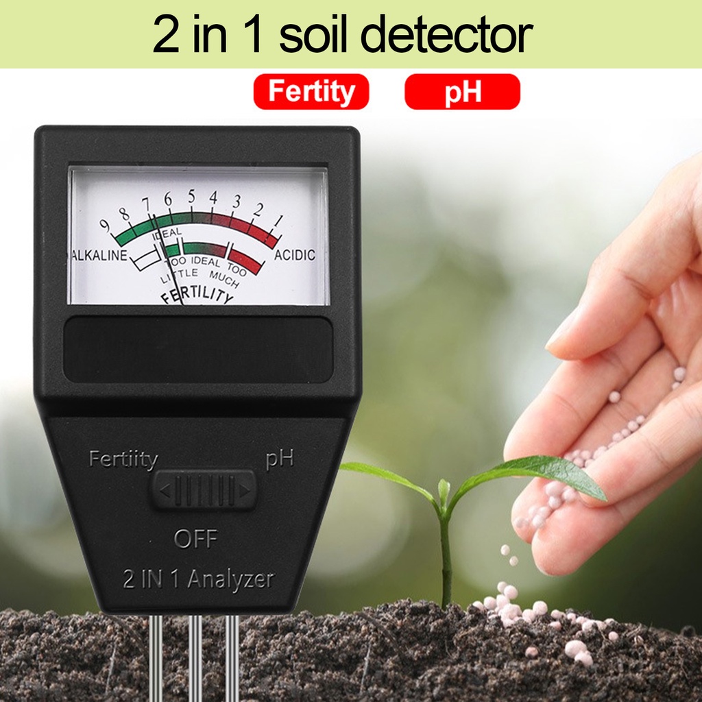 Rhine 2 in 1 Soil PH Fertility Meter Plant Fertile Measure Device Acidity Meter | Shopee Philippines