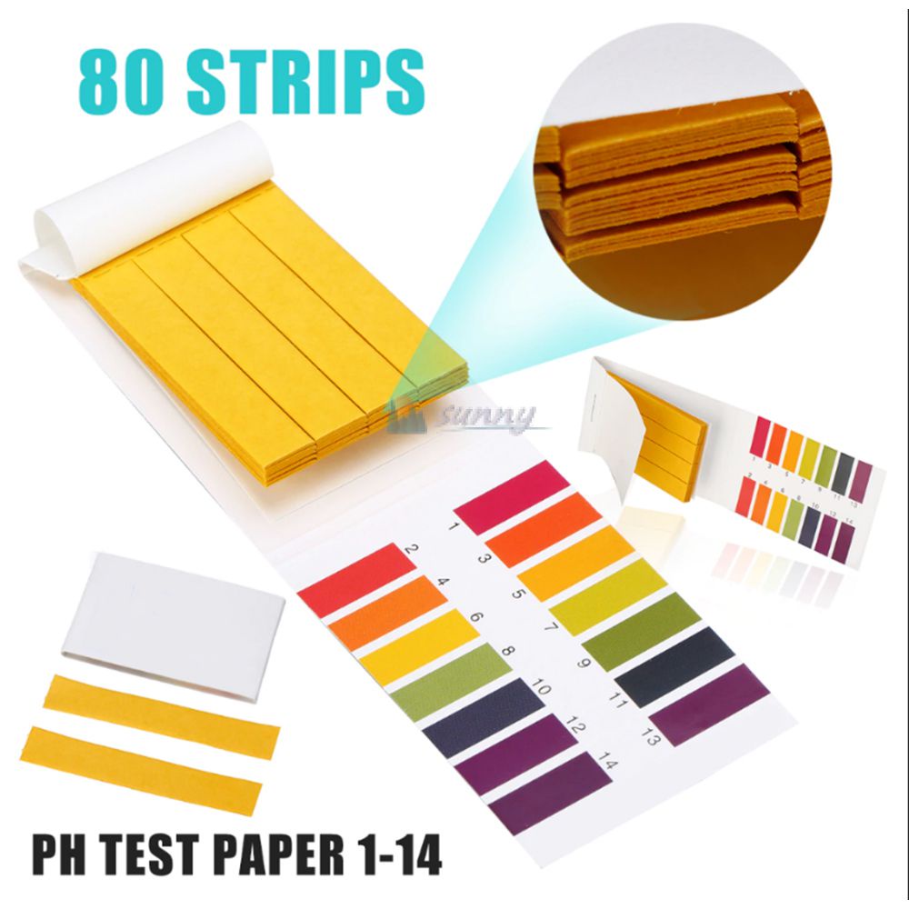 80 Strips/Pack PH Indicator Test Strips Soil Acidity Test Strips Card 1 ...