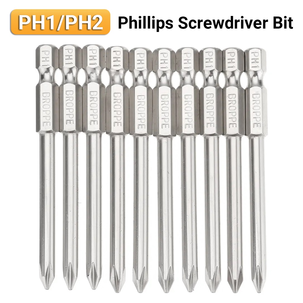 10Pcs Phillips Cross Head Screwdriver Bit 75/100mm Length PH00/PH0/PH1 ...