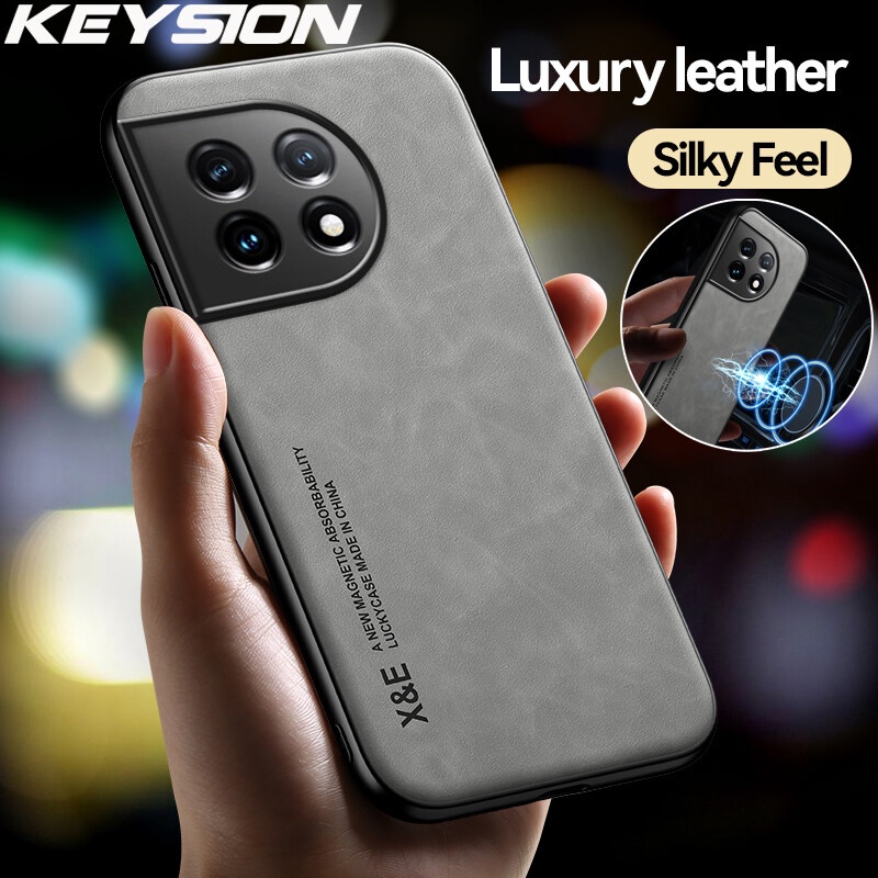 KEYSION Luxury Leather Case for Oneplus 11 5G 10T 9 RT Soft Silicone+PC ...