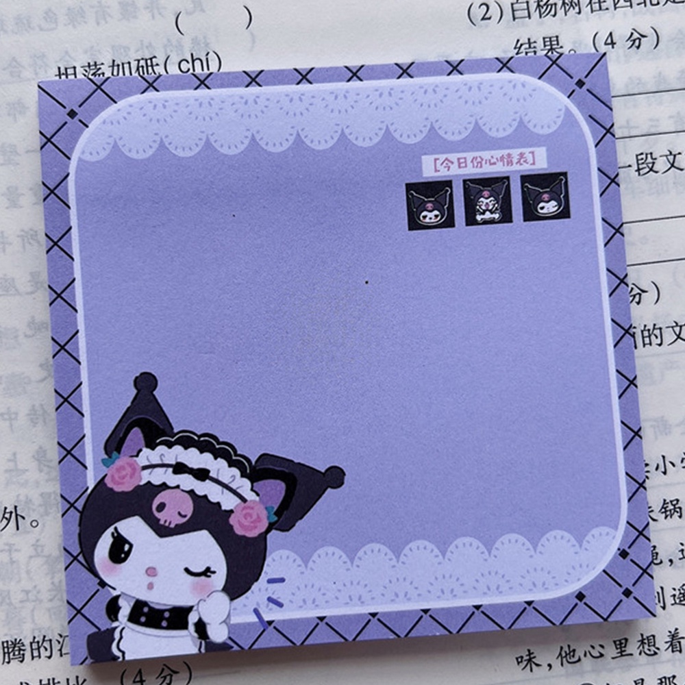 Cartoon Cute Purple Kuromi Sanrio Sticky Note Girl Heart Decorative ...