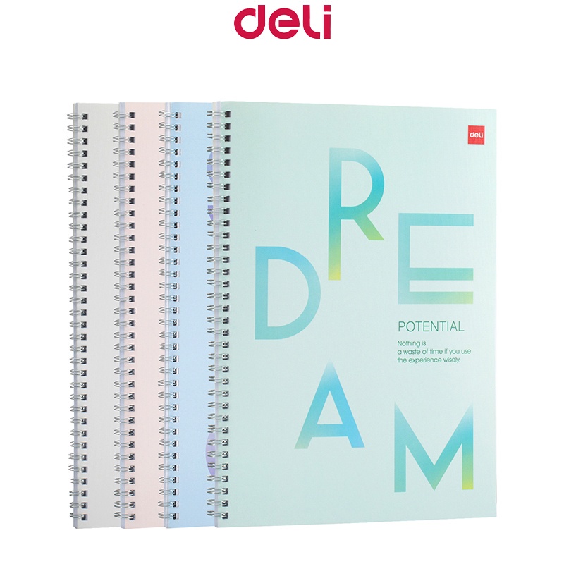 Deli Binder Notebook Thickened Paper Spiral Notebook A4 Size 60 Sheets ...