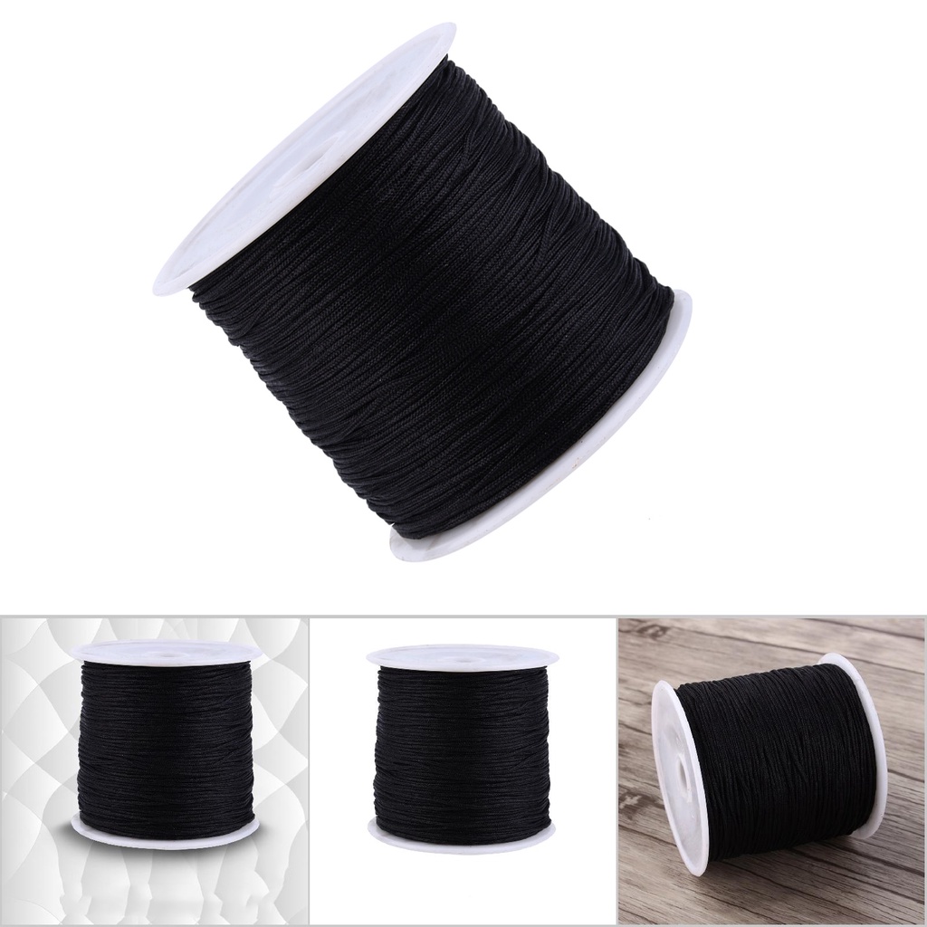 TIM-100M X 0.8mm Nylon Chinese Knot Cord Rattail Macrame Shamballa ...