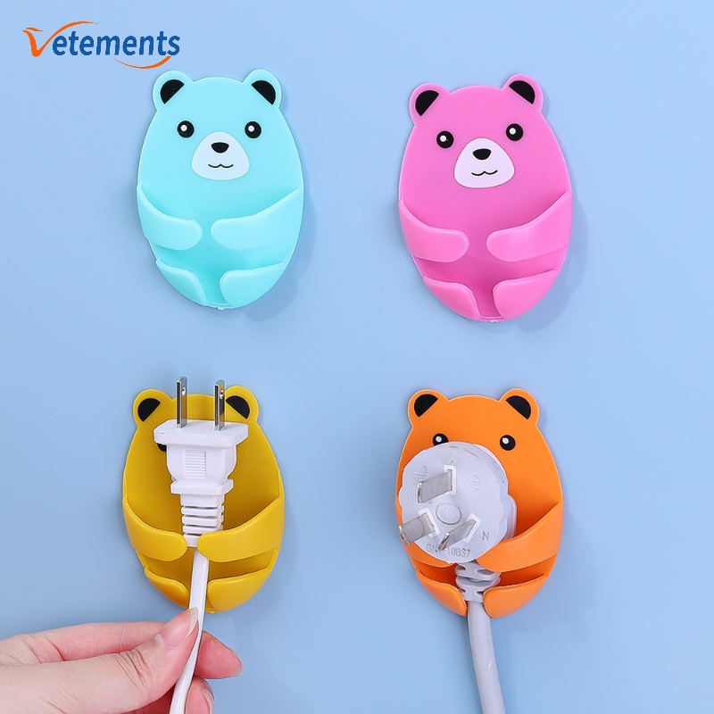 Lovely Cartoon Hug Bear Power Plug Storage Hook/ Traceless Strong ...