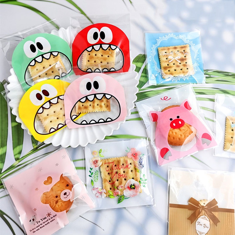 100pcs/lot 7cm Clear Candy Bag Transparent Plastic Bag Cookie OPP Bag ...