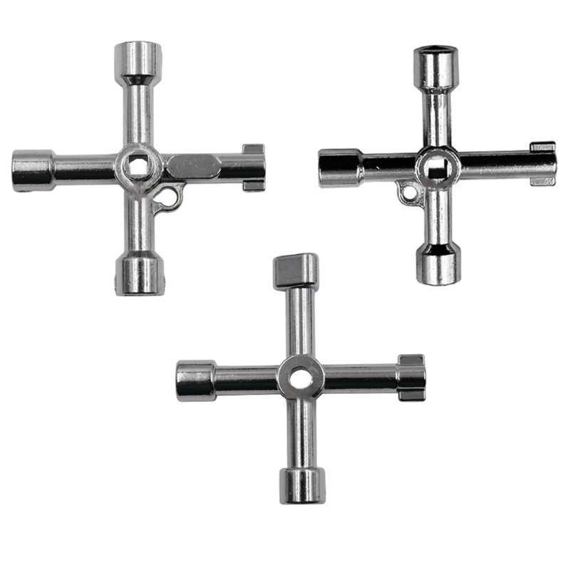 BT 4-Way Keys Cross Triangle Square Keys Plumbing Opening Key Wrenches ...