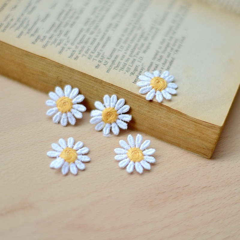 20Pcs Daisy Flower Embroidery Patch Flowers For DIY Clothing ...