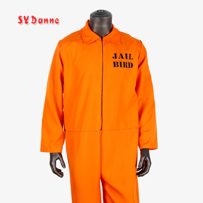 Men and woman Prisoner Jumpsuit Suit Halloween Costume for Adult Inmate ...