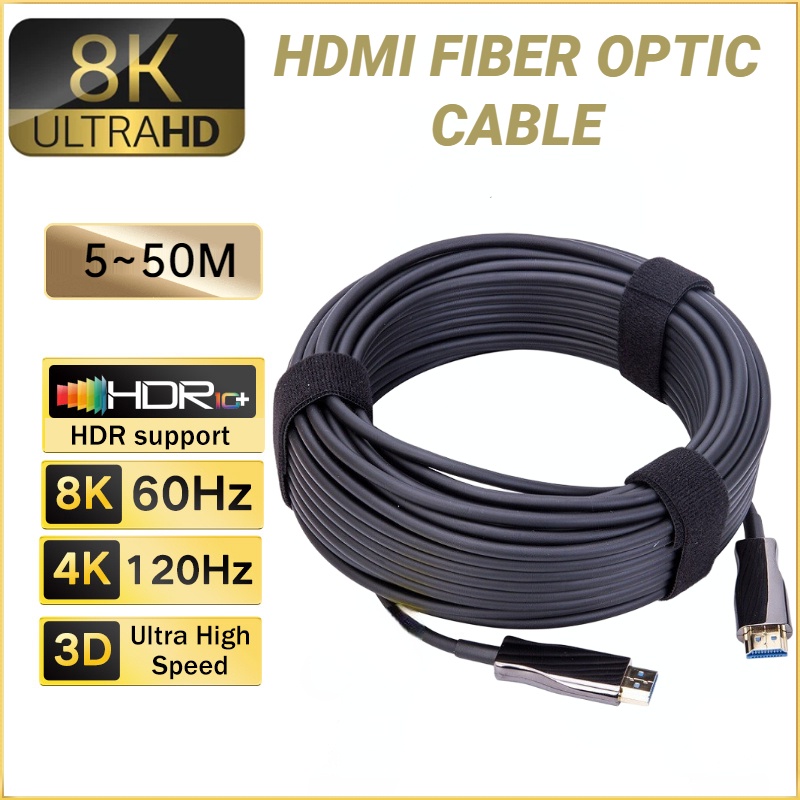 8K HDMI Fiber Optical Cable 4K 60Hz High Speed AOC HDMI Fiber Cable 10M ...