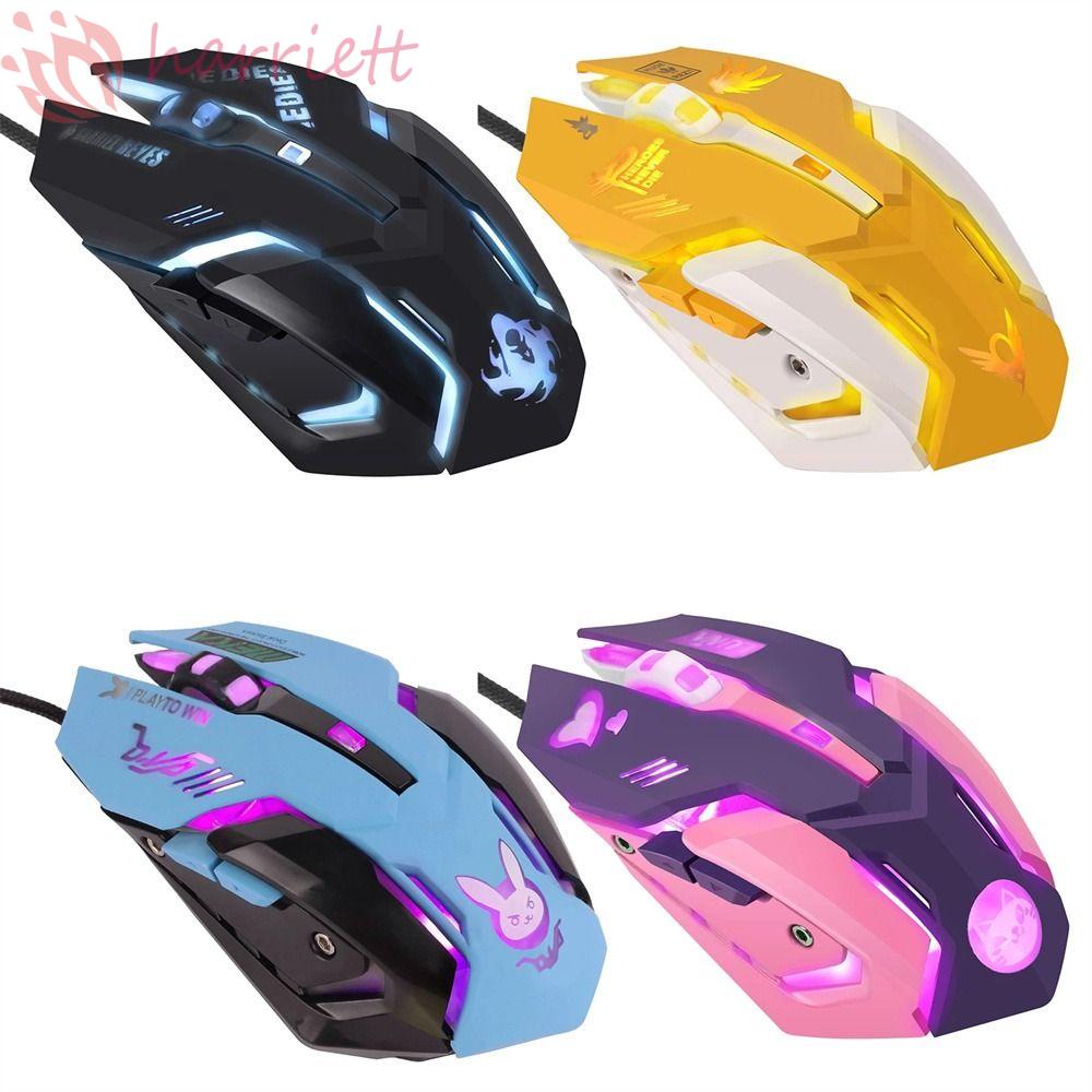 HARRIETT Silent Mouse Colorful for Laptop Pink 2400 DPI USB Optical ...