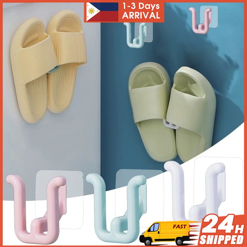 Punch-free Slipper Rack Bathroom Simple Slipper Hook Drainage Rack Wall ...