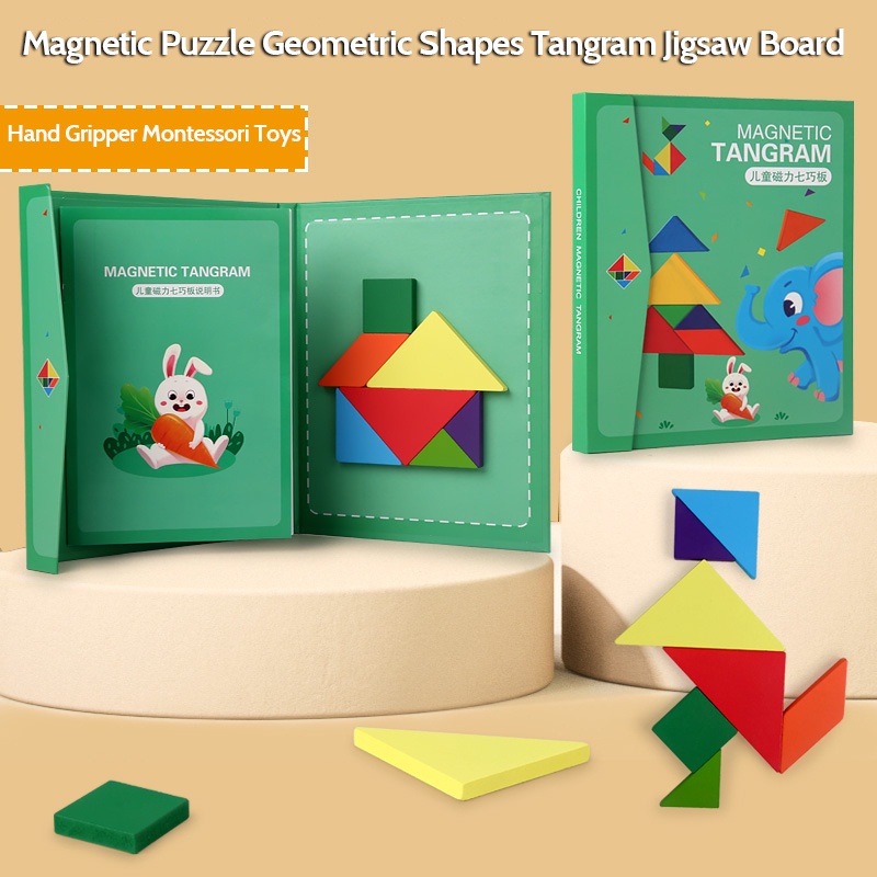 GeeToy Educational Toys 3DMagnetic Puzzle Geometric Shapes Tangram ...