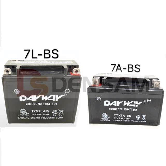 Densam Motorcycle Dayway Battery 7L, 7A, 7V, 7S Original | Shopee ...