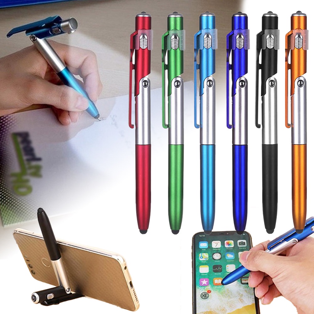 4-in-1 Multifunction Folding Ballpoint Pen with LED Light Writing Night ...