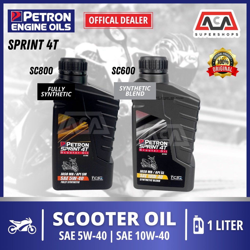 PETRON SPRINT 4T SCOOTER OIL SYNTHETIC 5W40/ 10W40 SC60/ SC80 LITER ...