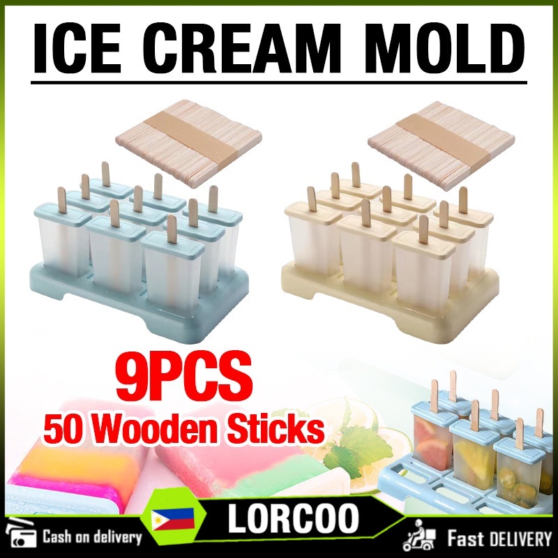 DIY molds 9 Hole Ice Cream Mould Ice Cube Tray Popsicle Barrel with ...
