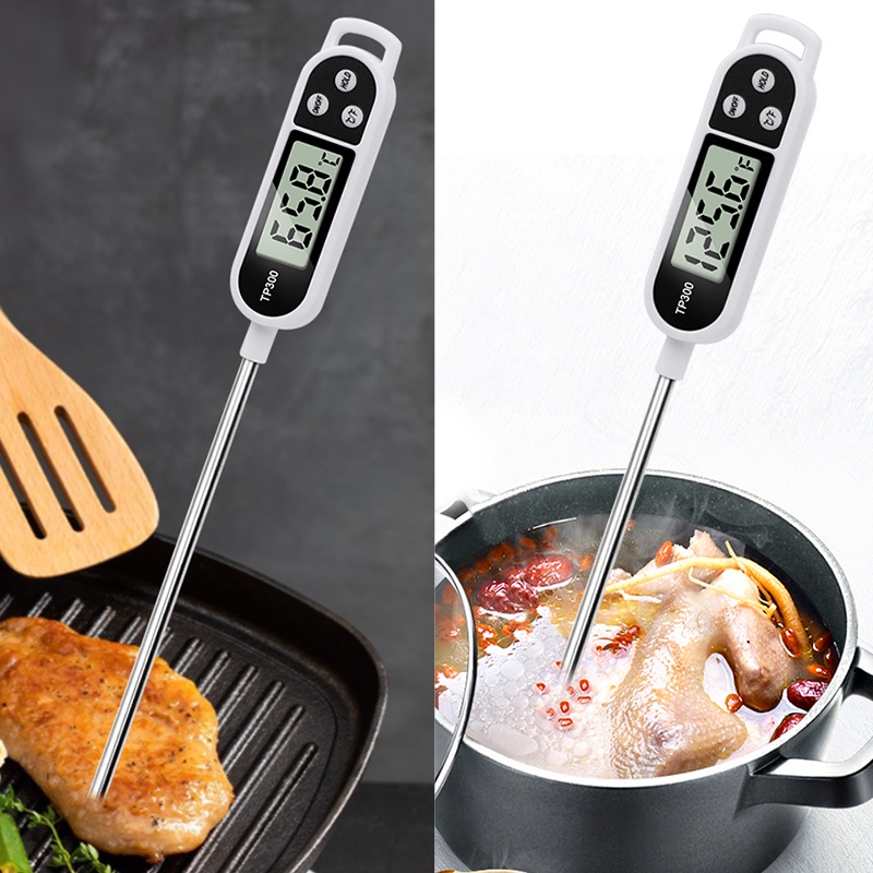 LCD Digital Food Thermometer Liquid Meat Cooking BBQ Milk Probe for ...