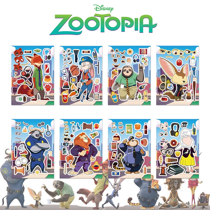 8 Sheets/Bag Disney Animation Zootopia Series Nick·Wilde and Judy Hopps ...