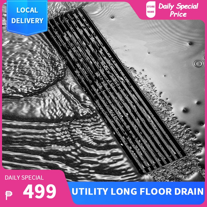 Gray Long Floor Drain Large Displacement Floor Drain 304 Stainless ...