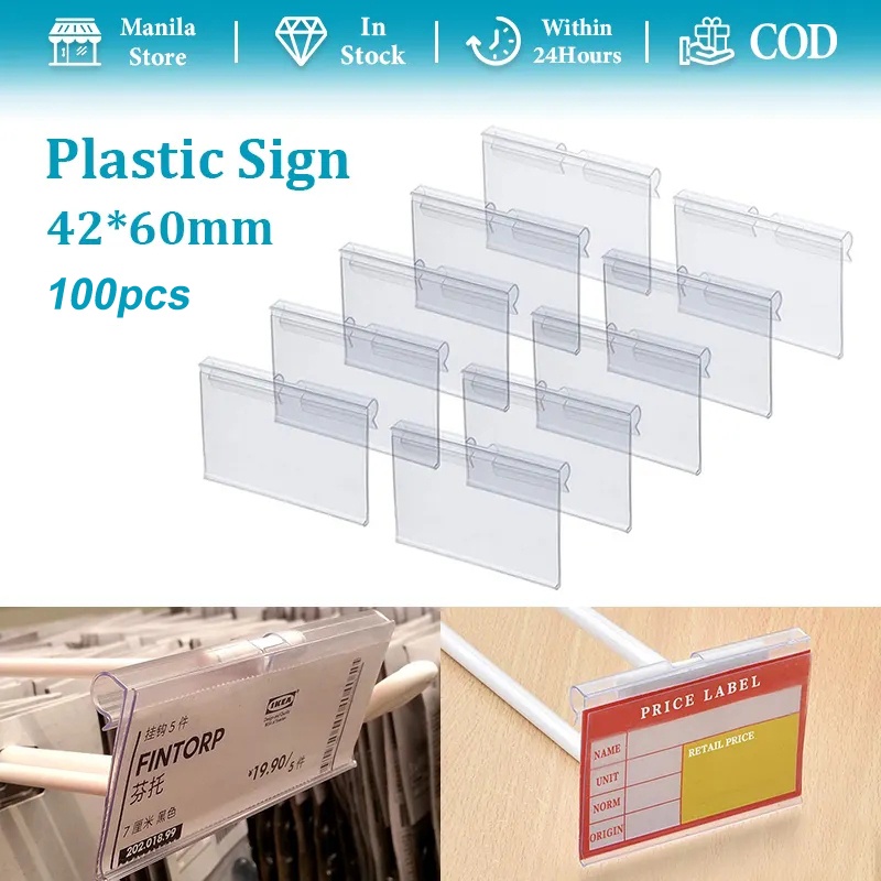 10/30/50/100 PCS Clear Plastic Label Holders for Wire Shelf Retail ...