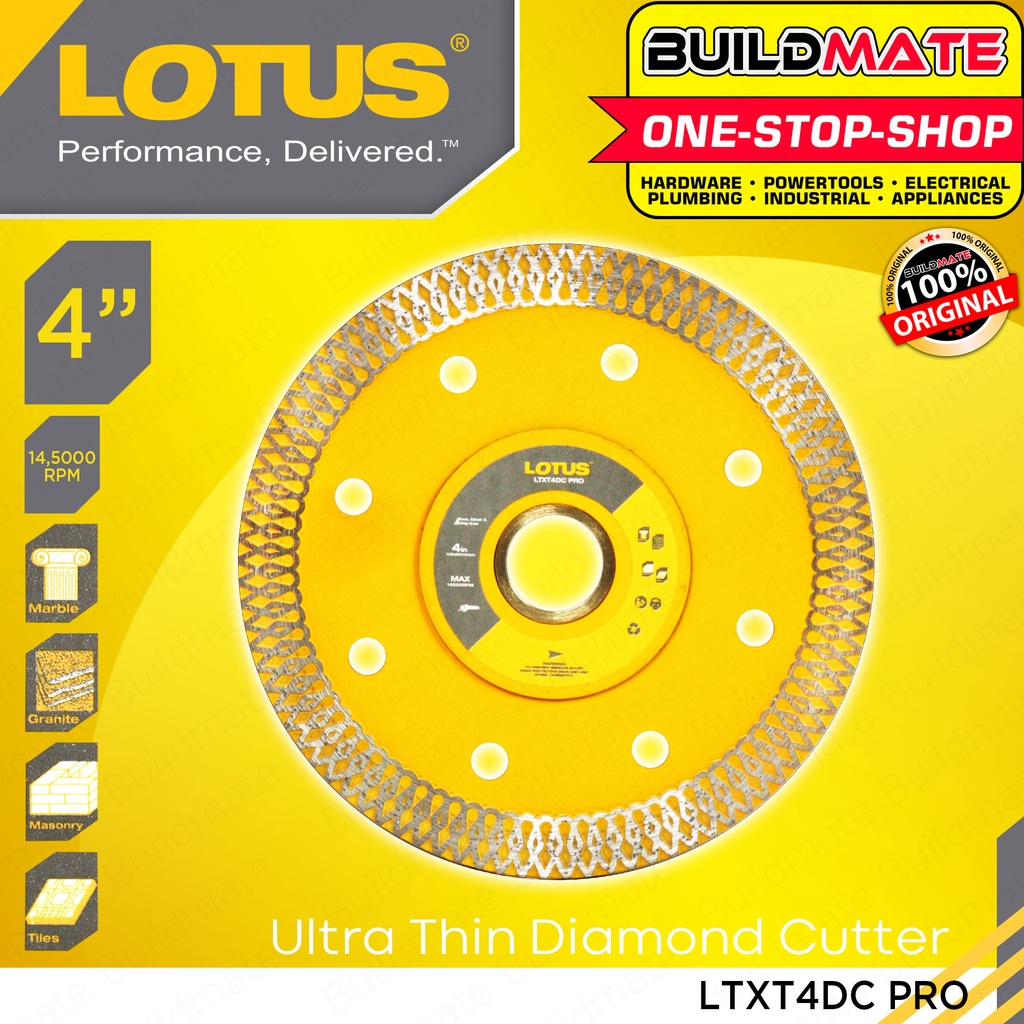 LOTUS 4" Diamond Cutter Cutting Disc Ultra Thin LTXT4DC PRO •BUILDMATE ...