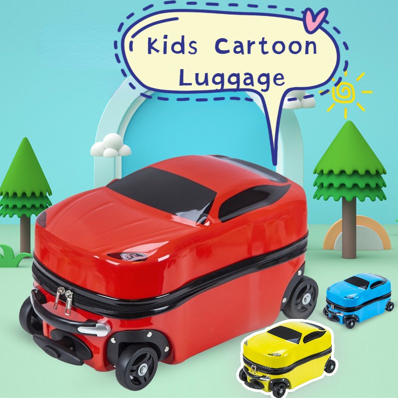 18 Inches Luggage 3D Rideable Cartoon Car Universal Wheel Travel ...