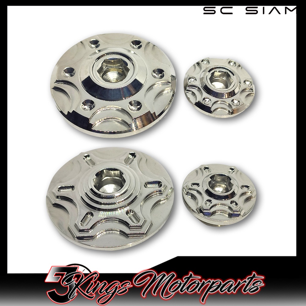 (PAIR) SC SIAM DUO CAP CNC STAINLESS HIGH QUALITY / RAIDER 150 / HONDA ...