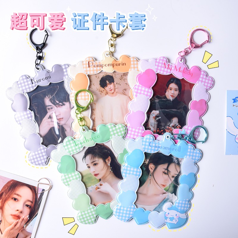 Sanrio Heart Frame 3 inch Card Holder Cartoon Photocard Holder Idol ...