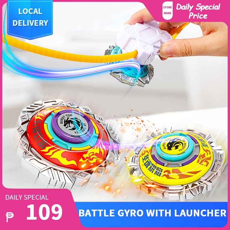 Battle Gyro Toys with Launcher Zinc Alloy Rotation Cool Balance ...