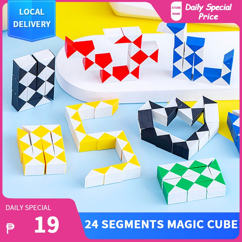 3D Magic 24 Segments Cube Ruler Cubo Magico Snake Twist Cube Puzzle ...