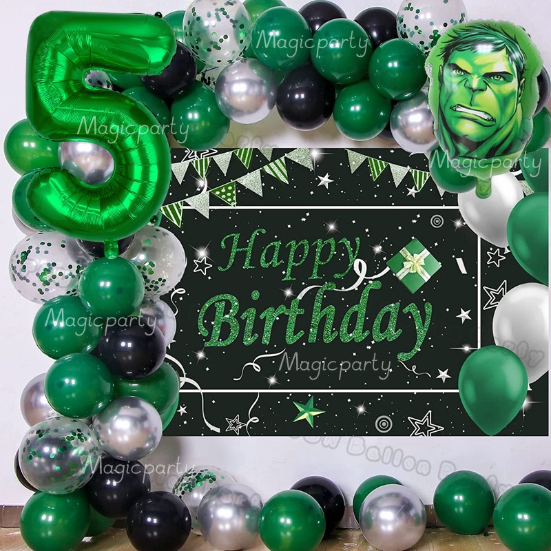 48pcs The Hulk Balloon Garland Arch 1-9 Years Old Balloons Party ...