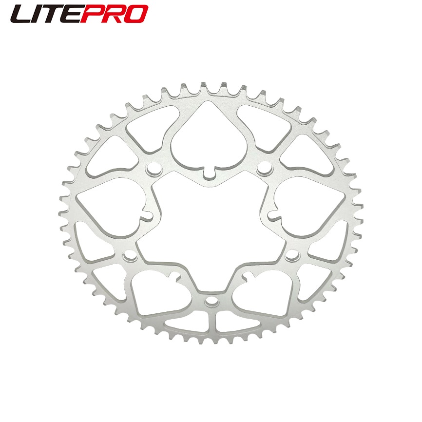 Litepro Bike Spade Round Chainring 54T 52T Positive and Negative Silver ...