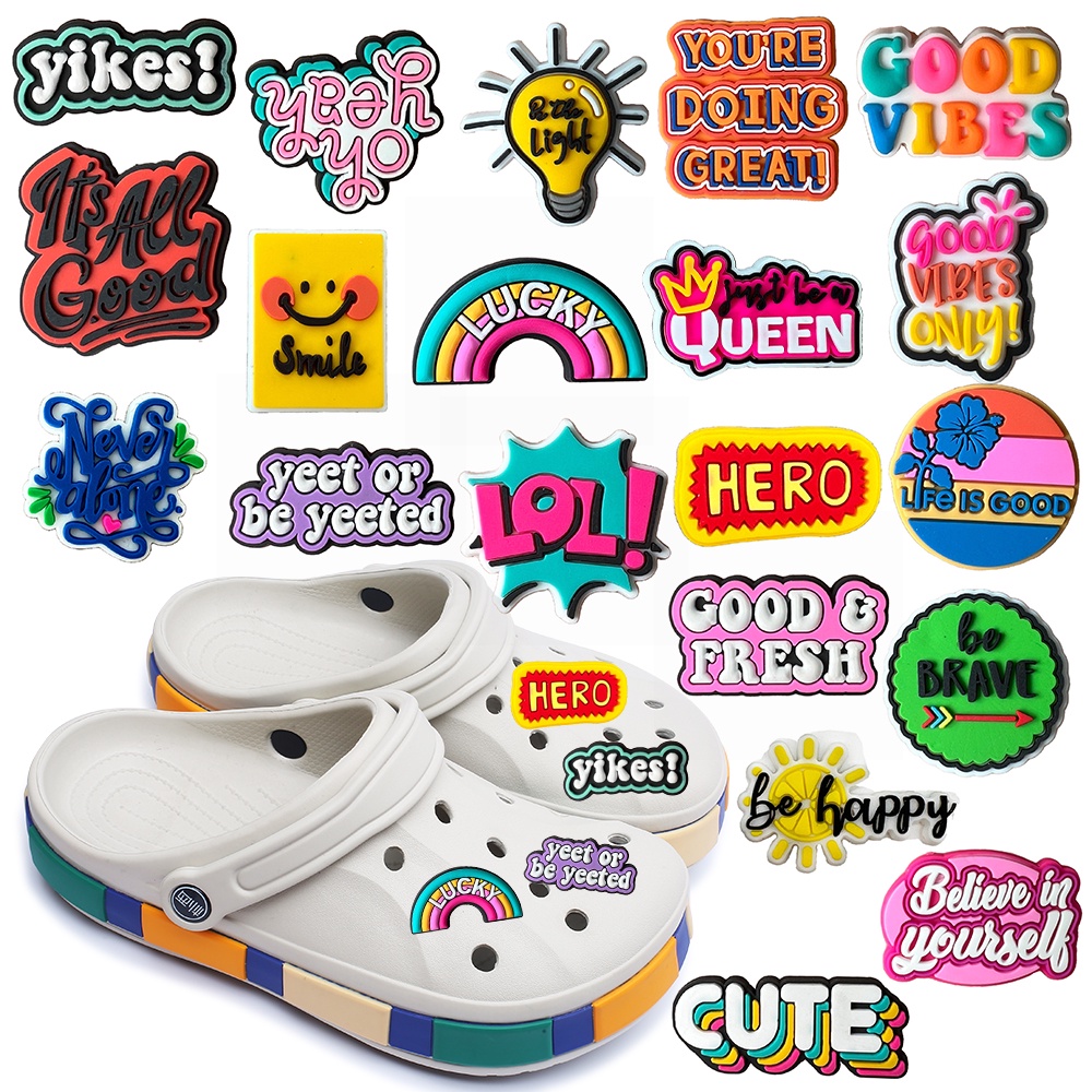 Cartoon jibits Letters Rainbow Motivational croc Design Jibits Letter ...