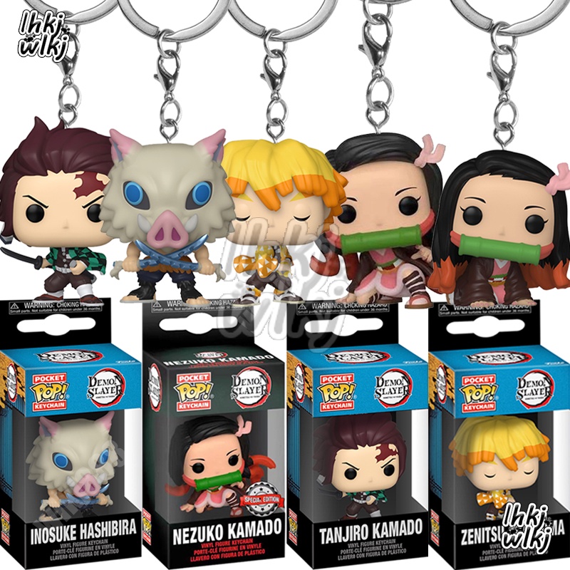 Keychains Funko POP Demon Slayer Model Nezuko Zenitsu Tanjirou ...