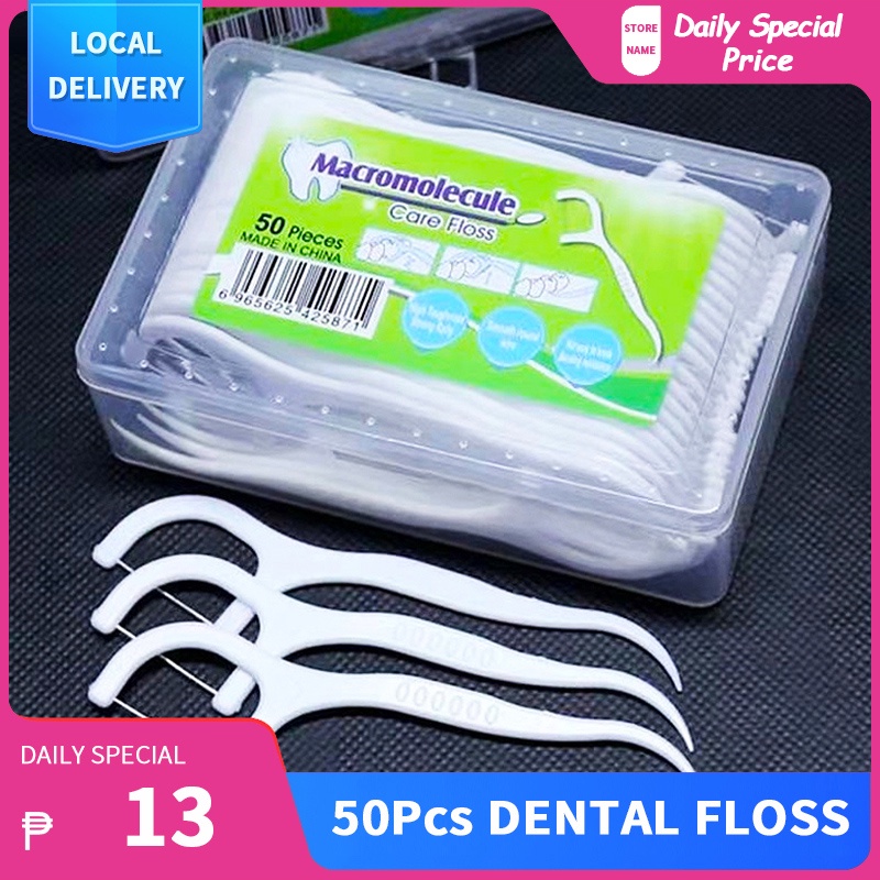 50Pcs Per Pack Dental Floss Polymer Dental Floss Teeth Stick Toothpicks ...
