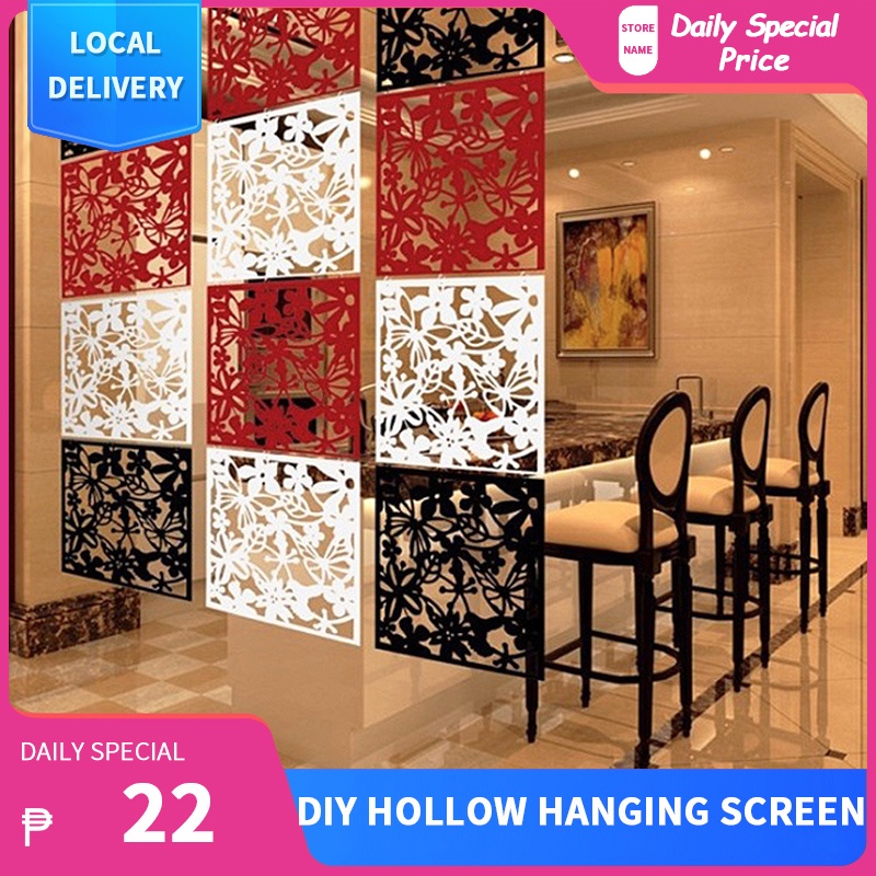 Hollow Hanging Screen Modern Butterfly Flower DIY Design Room Wall ...