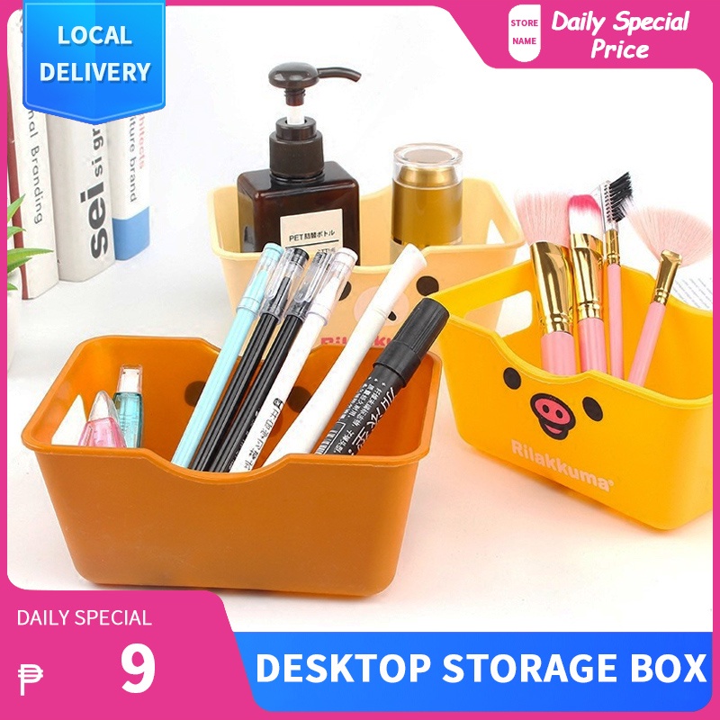 Cartoon Desktop Storage Boxes Mini Organizer Rectangular Cosmetics ...