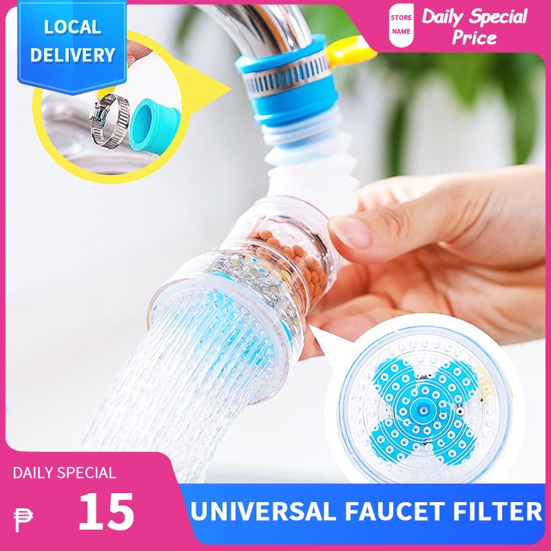 360° Rotary Faucet Filter Universal Purifier for Kitchen Sink Tap Anti ...