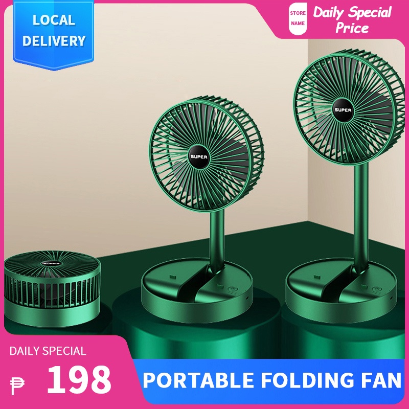 Portable Folding Electric Fan 8 Hours of Battery Life Usb Mini Table ...