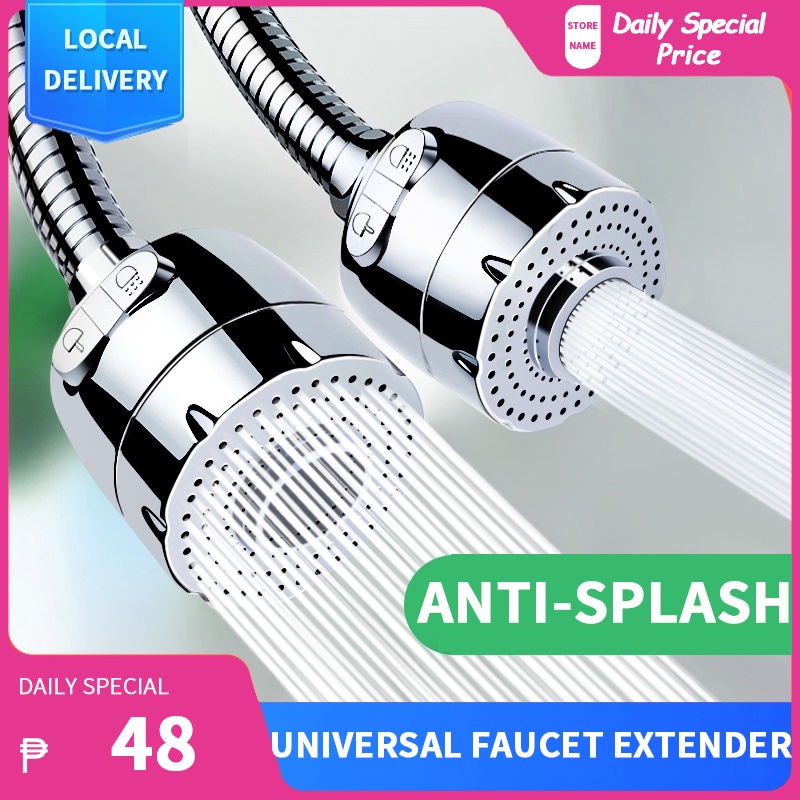 Universal Stainless Steel Faucet Extender 360 Degree Flexible Nozzle ...