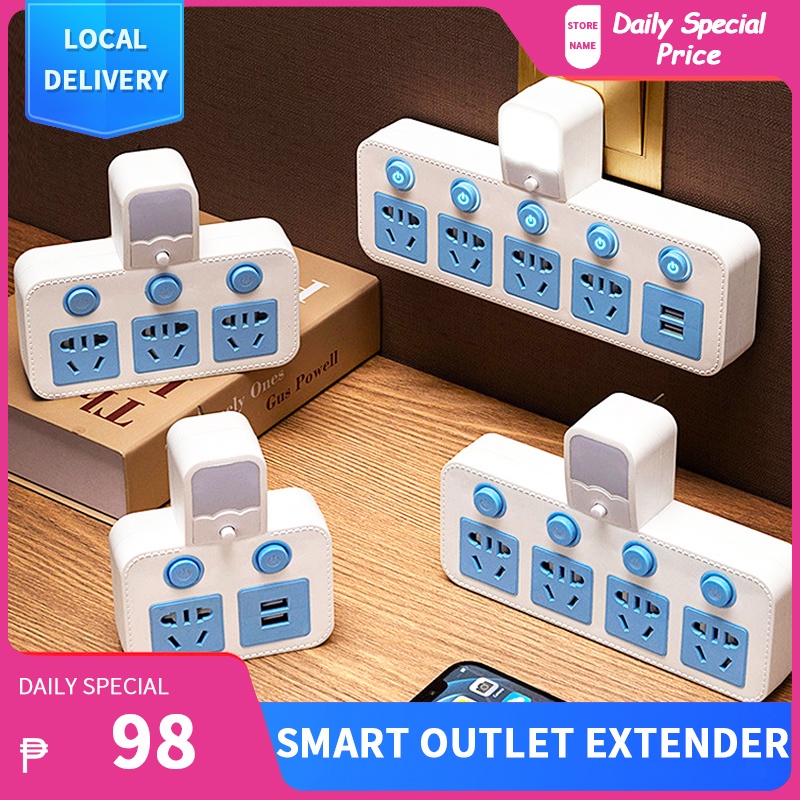 Smart Wireless Plug Outlet Extention with USB Port Night Light Power ...