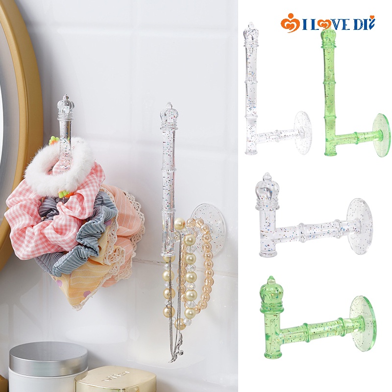 Portable Wall Mounted No-punch Plastic Bamboo Sticky Hook/ Strong Self ...