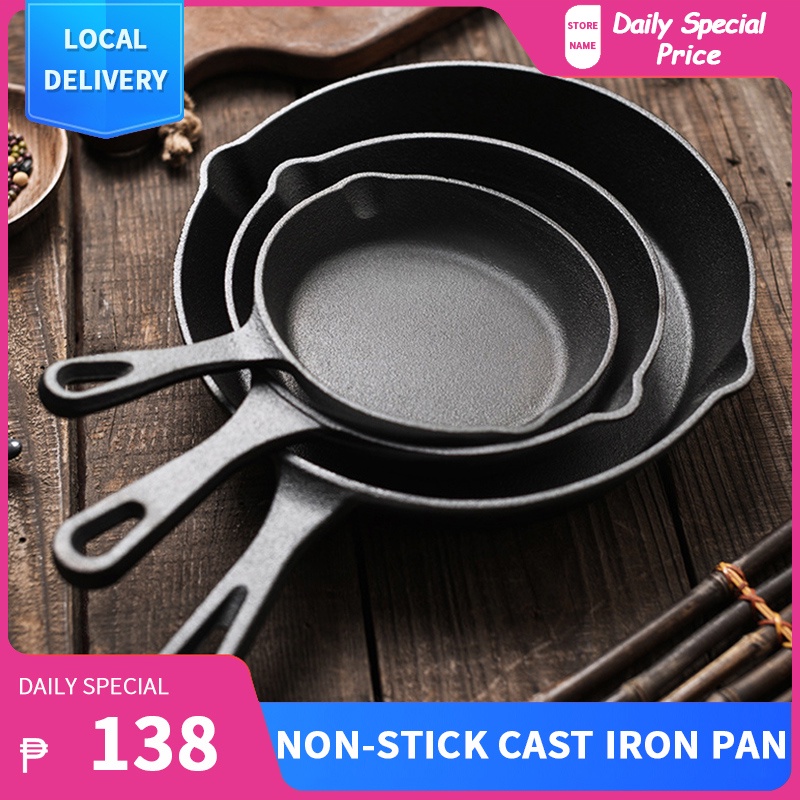 Non-stick Cast Iron Pan Thickened Frying Pan Fried Roasted Skillets One ...