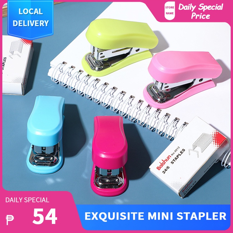 Portable Mini Stapler Set Small with Bala for Stationery School Office ...